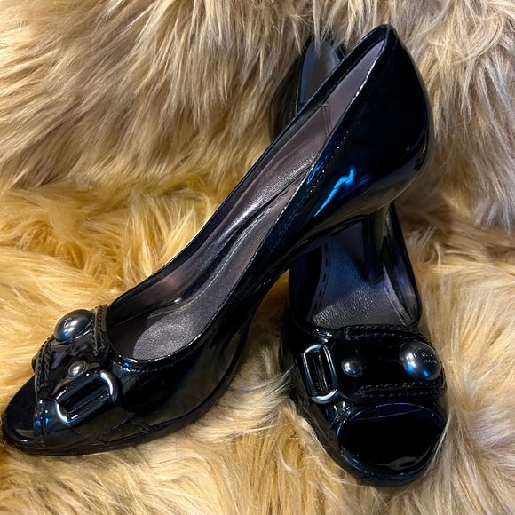 Coach | Shoes | Authentic Coach Black Patent Leather 3 Heel Size 85 ...